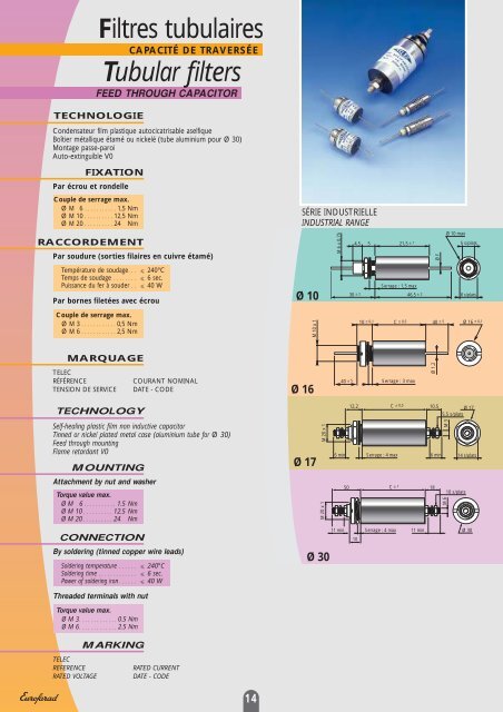 Filtres tubulaires Tubular filters