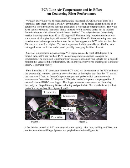 PCV Line Air Temperature and its Effect on Coalescing Filter Performance
