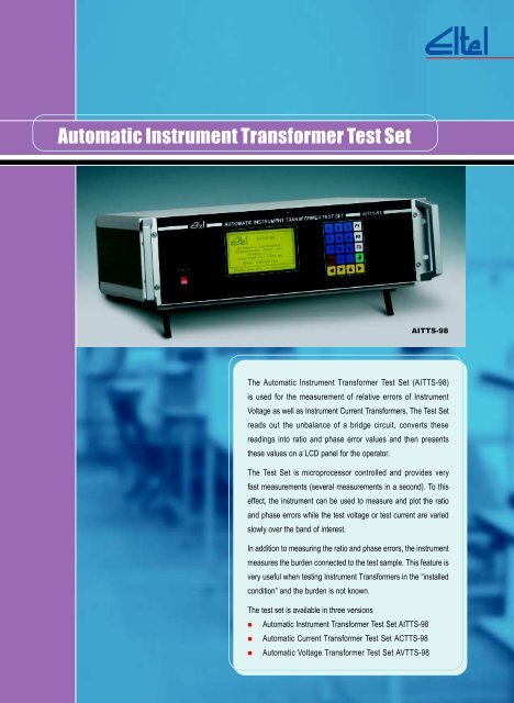 Automatic Instrument Transformer Test Set