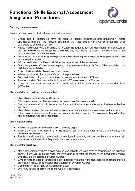 Invigilation Procedures