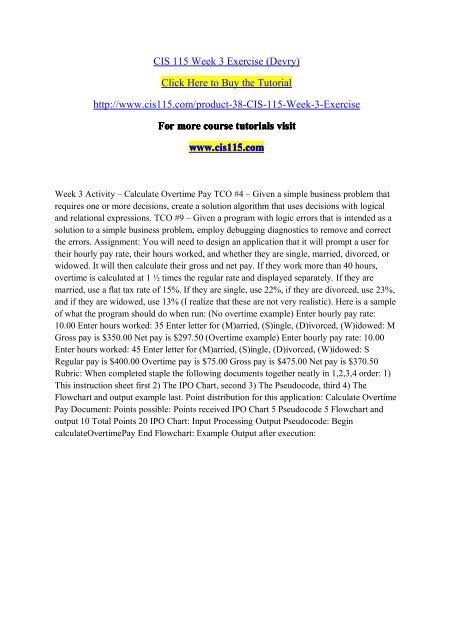 CIS 115 Tutorials / cis115dotcom