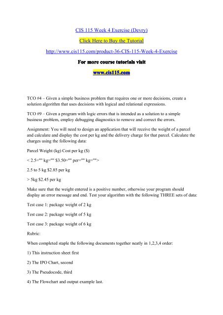 CIS 115 Tutorials / cis115dotcom