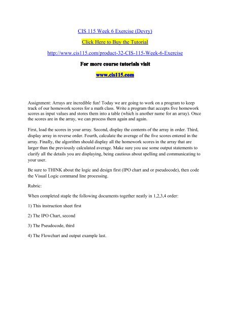 CIS 115 Tutorials / cis115dotcom