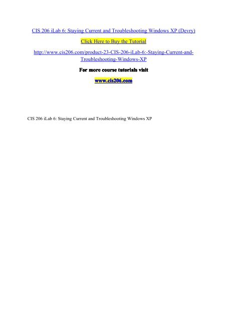 CIS 206 Tutorials / cis206dotcom