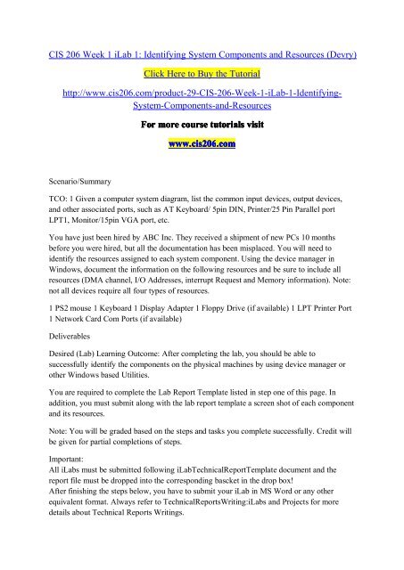 CIS 206 Tutorials / cis206dotcom