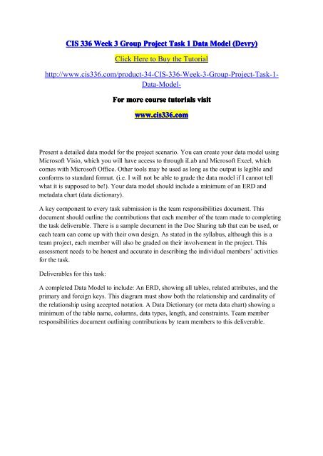 CIS 336 Tutorials / cis336dotcom