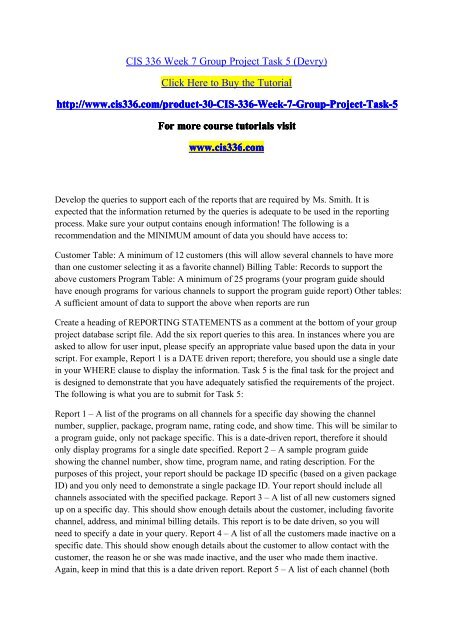 CIS 336 Tutorials / cis336dotcom