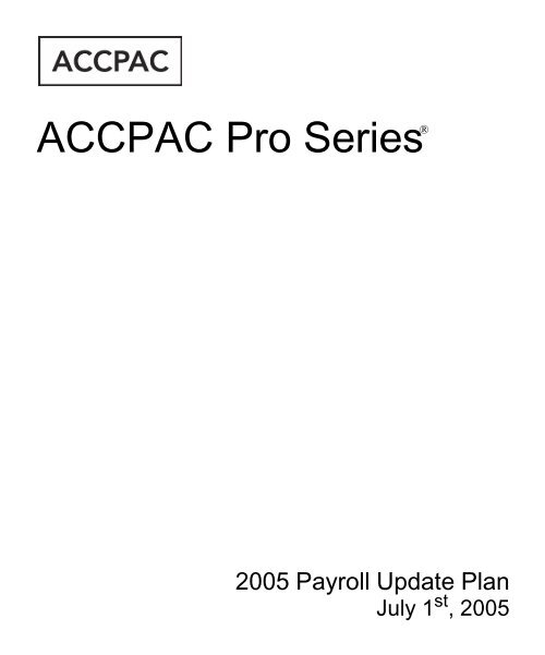 ACCPAC Pro Series