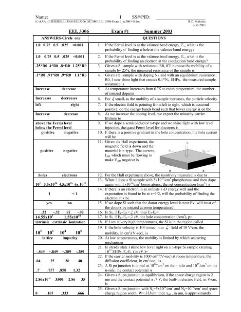 Example of Typical Exam Questions - CAAT
