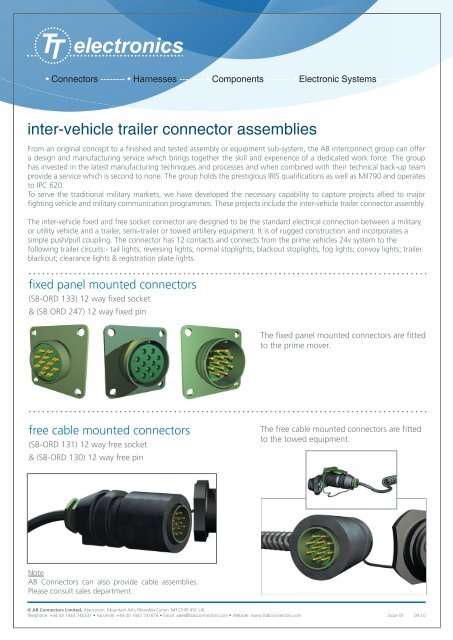 inter-vehicle trailer connector assemblies