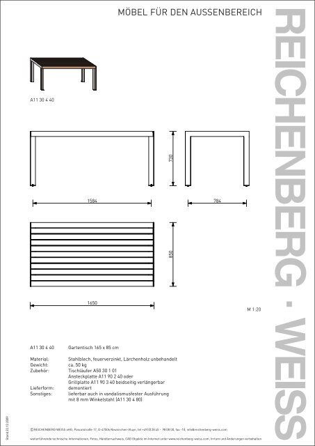 MÖBEL FÜR DEN AUSSENBEREICH - Reichenberg - Weiss