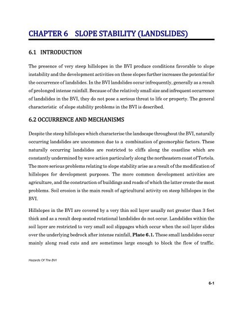 CHAPTER 6 SLOPE STABILITY (LANDSLIDES)