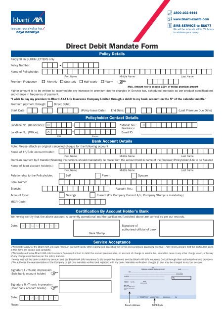 Direct Debit Mandate Form