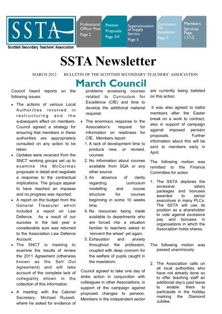 SSTA Newsletter