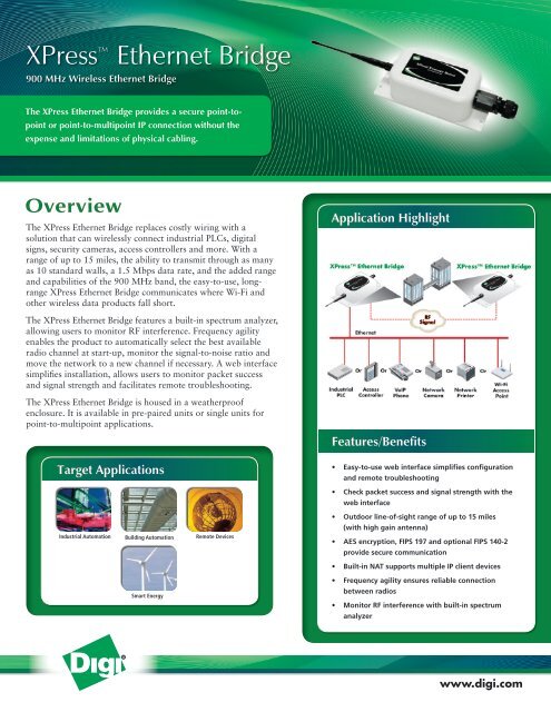 XPress Ethernet Bridge - Datasheet - Digi International