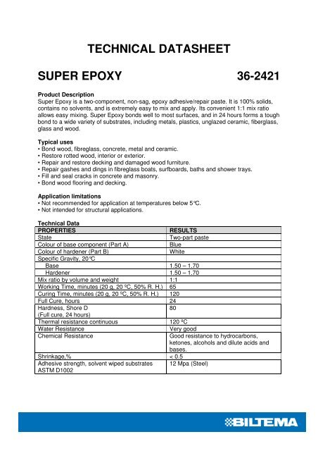 TECHNICAL DATASHEET SUPER EPOXY 36-2421