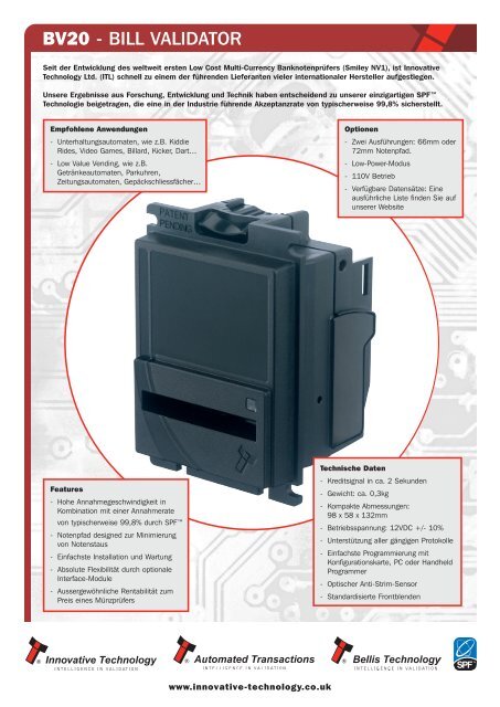 BV20 - BILL VALIDATOR