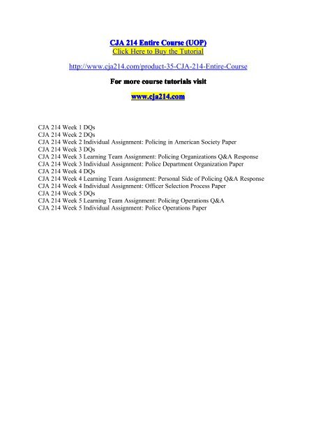 CJA 214 Tutorials / cja214dotcom