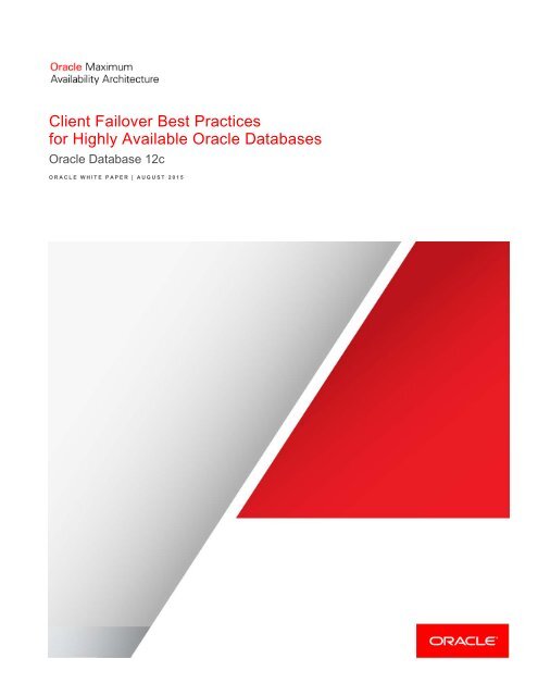 Client Failover Best Practices For Highly Available Oracle Databases