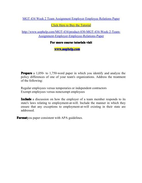 MGT 434 Week 2 Team Assignment Employer Employee Relations Paper.pdf