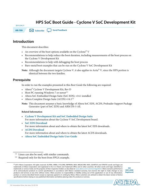 HPS SoC Boot Guide - Cyclone V SoC Development Kit