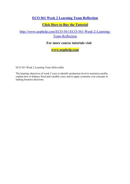 ECO 561 Week 2 Learning Team Reflection.pdf