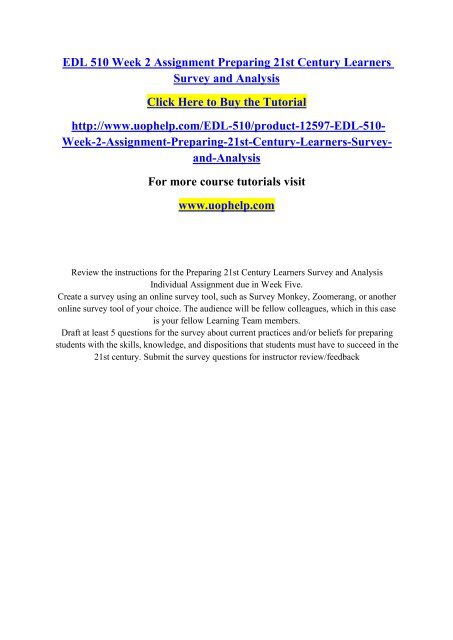 EDL 510 Week 2 Assignment Preparing 21st Century Learners Survey and Analysis.pdf