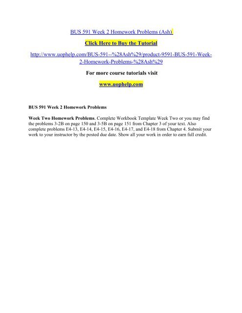 BUS 591 Week 2 Homework Problems.pdf