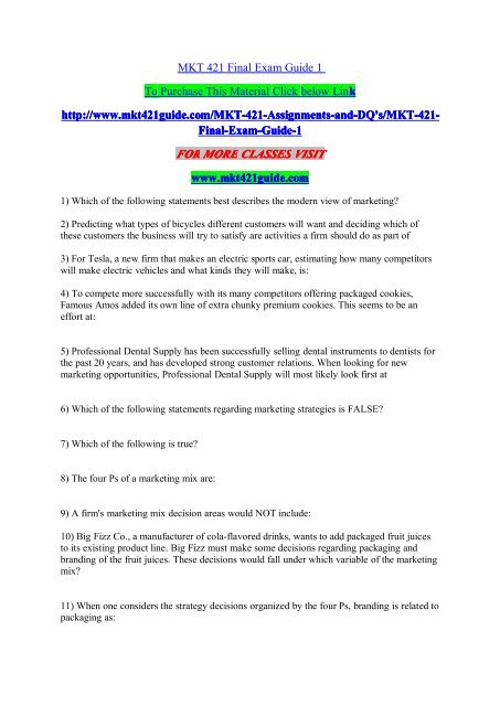 MKT 421 Final Exam Guide 1.pdf