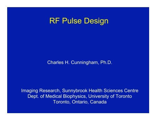 RF Pulse Design