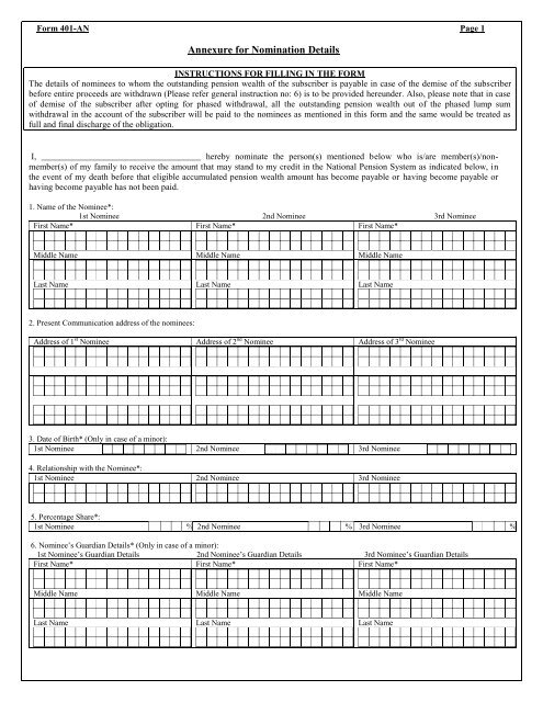 Form-401-AN-NPS-Annexure for Nomination Details in case of ...