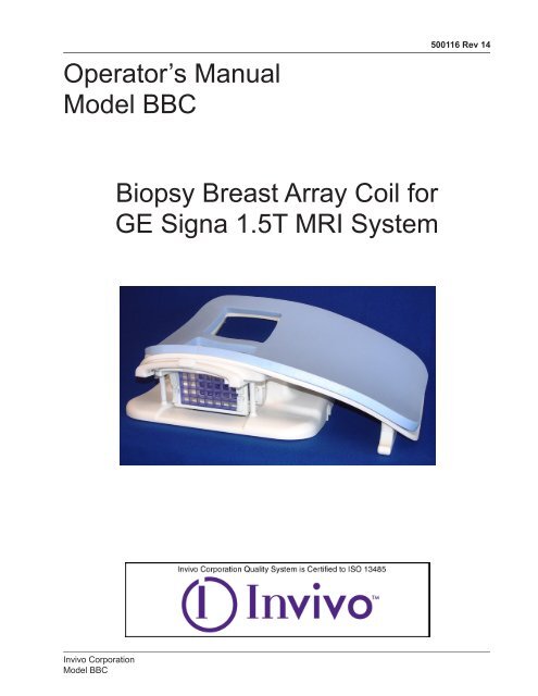 View Operator's Manual - Invivo