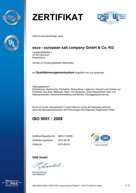 esco - european salt company GmbH & Co. KG - ICKENROTH GmbH