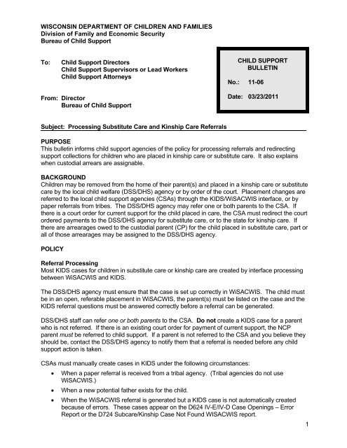 11-06 - Wisconsin Department of Children and Families