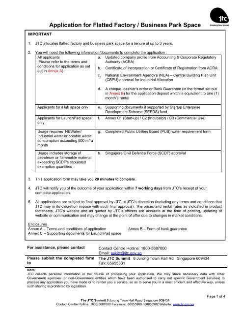 Application for Flatted Factory / Business Park Space