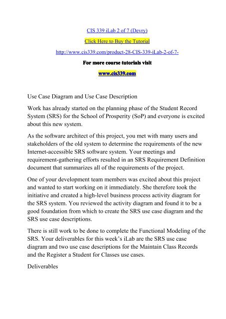 CIS 339 iLab 2 of 7 (Devry)