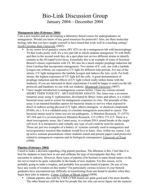 Bio-Link Discussion Group