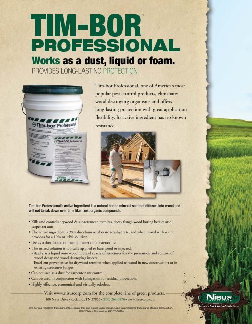 Timbor Specimen Label / MSDS - Nisus Corporation