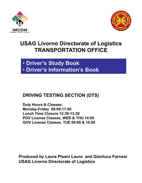 Driver's Book - Darby Military Community - U.S. Army