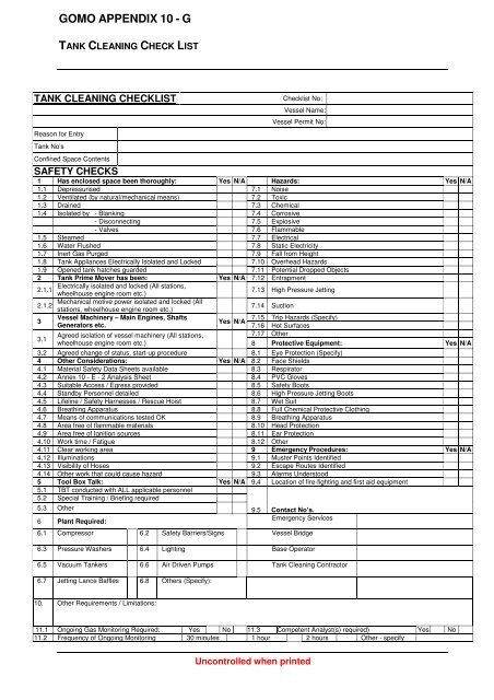 GUIDELINES FOR OFFSHORE M
