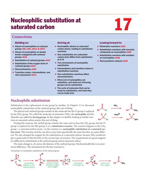 Nucleophilic substitution at saturated carbon