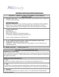 MATERIAL SAFETY DATA SHEET Finished ... - Procter & Gamble