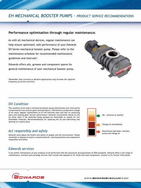 EH Mechanical Booster Pumps Datasheet - Edwards