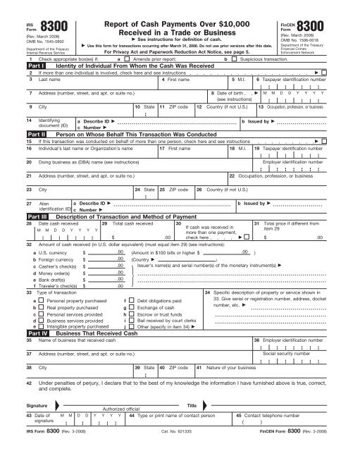 Irs 8300 Form 2023 - Printable Forms Free Online Irs 8300 Form 2023 - Printable Forms Free Online