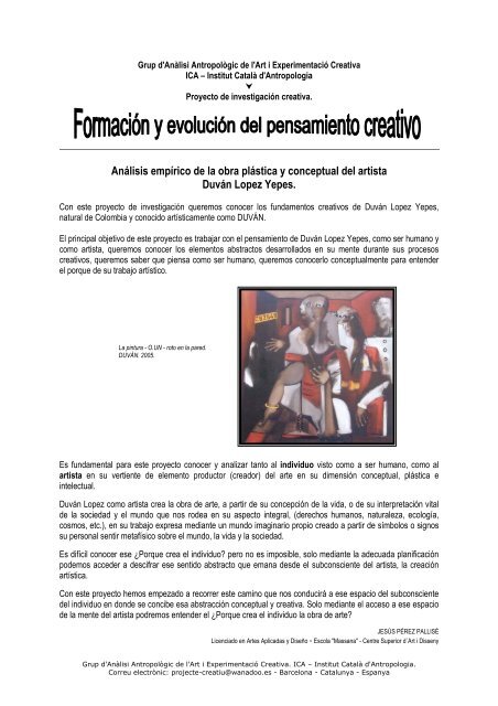 Análisis empírico de la obra plástica y conceptual del artista Duván ...