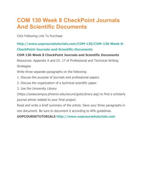 COM 130 Week 8 CheckPoint Journals And Scientific Documents.pdf
