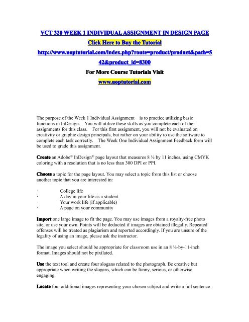 Indesign Assignments