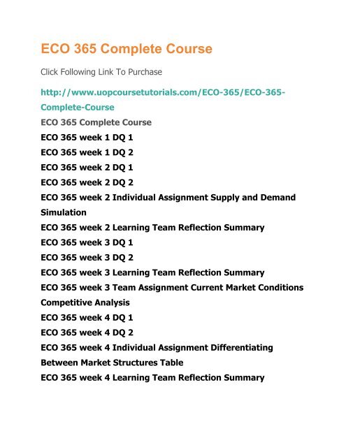 ECO 365 Complete Course.pdf