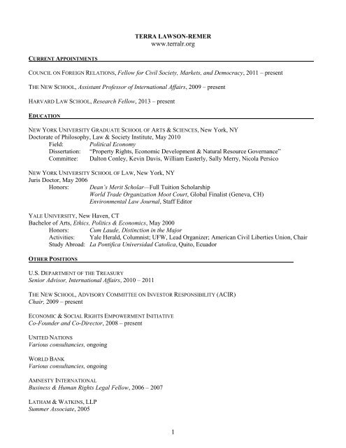 CV - Council on Foreign Relations