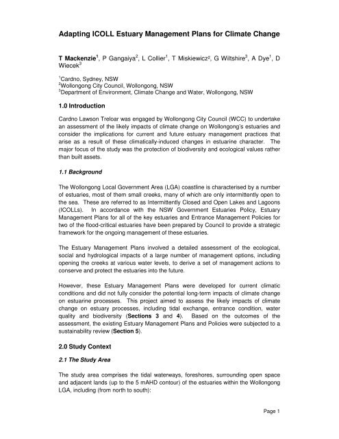 Adapting ICOLL Estuary Management Plans for Climate Change